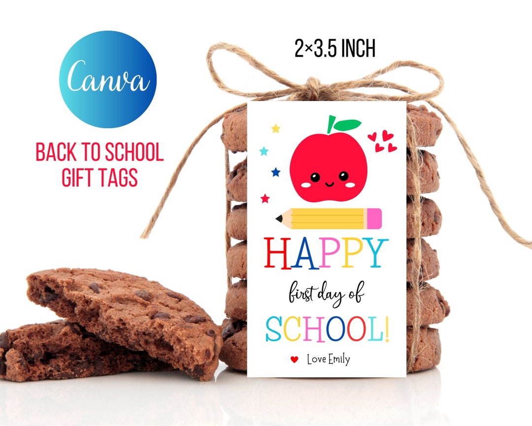 Happy First Day of School Gift Tag Template, Printable Back to School ...