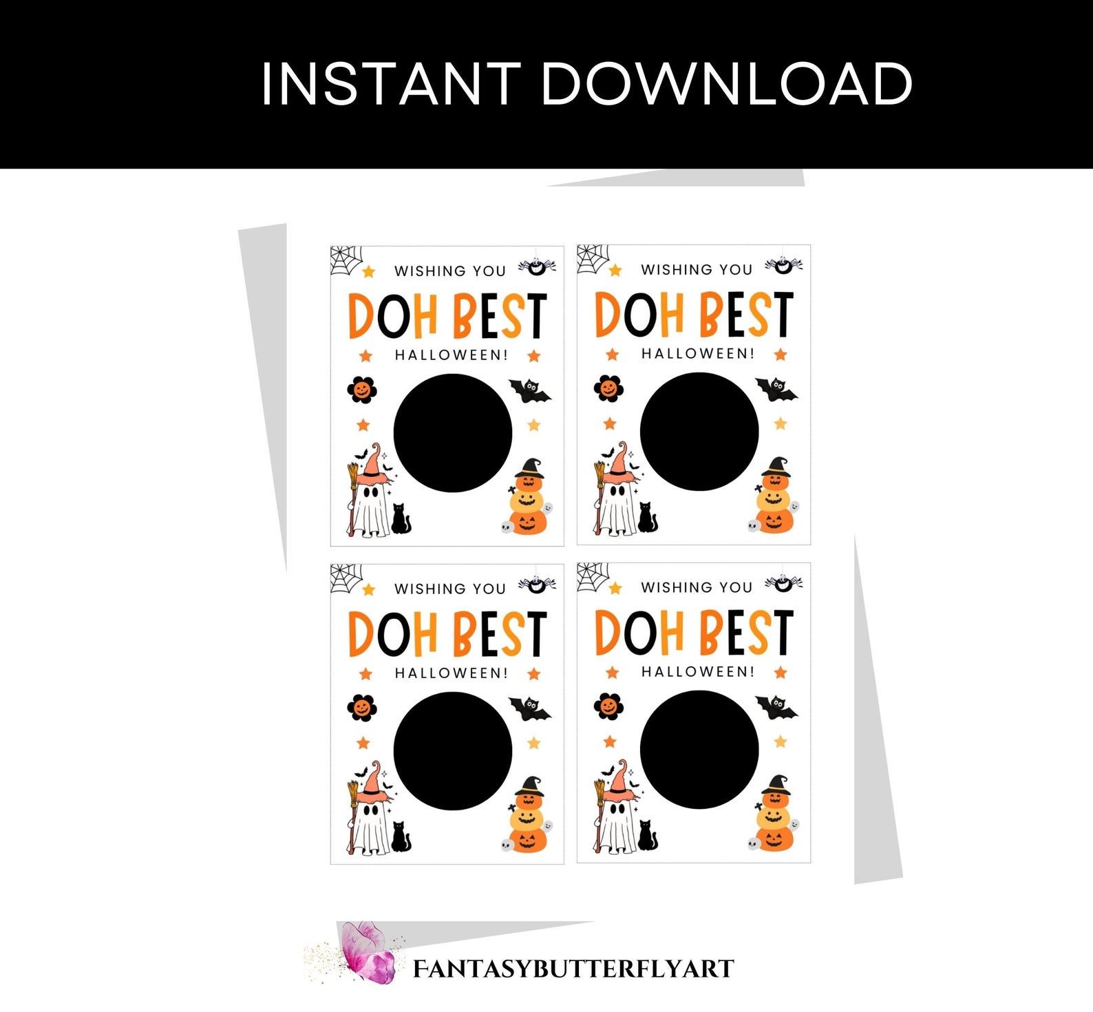 Halloween Play Doh Card Template, Printable Wishing You Doh Best ...