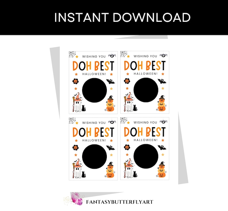 Halloween Play Doh Card Template, Printable Wishing You Doh Best ...