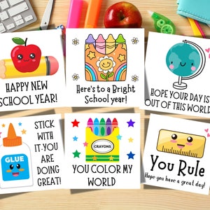 Back to School Lunch Box Notes Printable School Lunch Nox Notes Instant ...