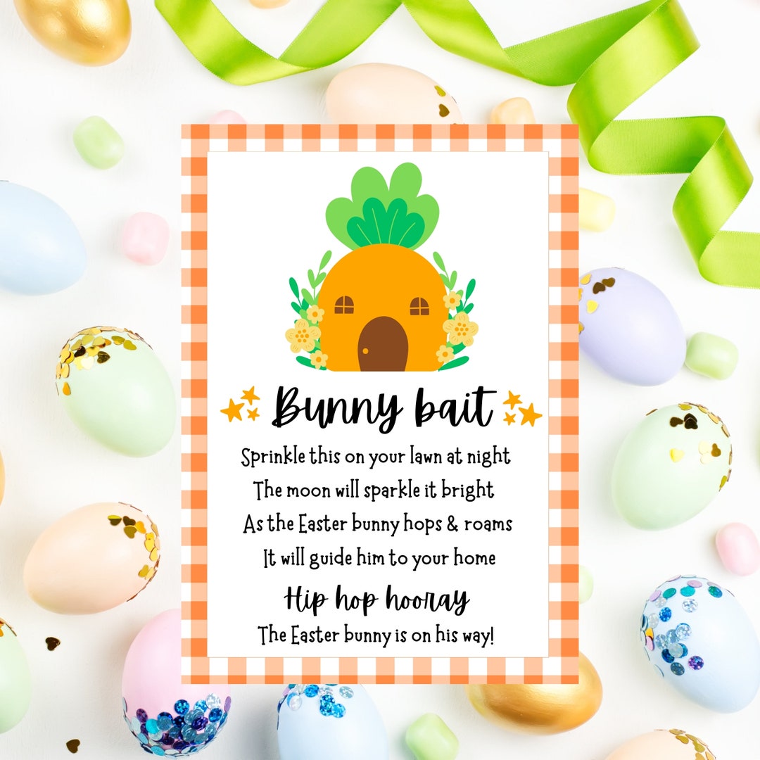 Bunny Bait Printable Easter Tag Kid Easter Activity Keepsake Basket ...