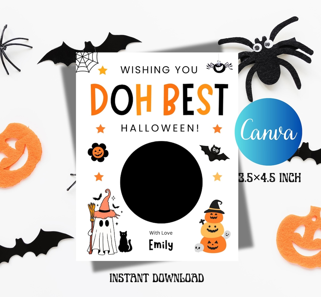 Halloween Play Doh Card Template, Printable Wishing You Doh Best ...