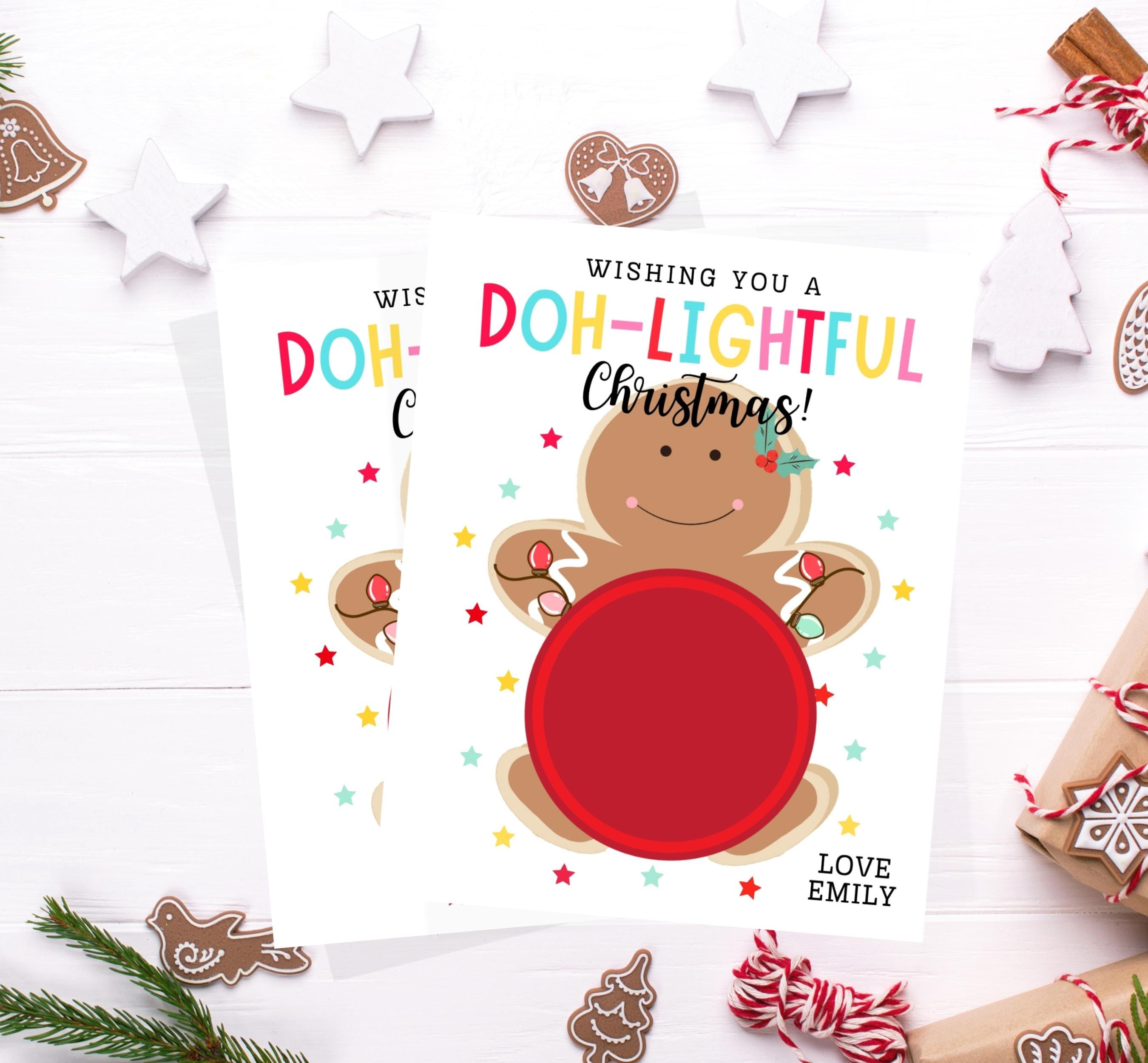 Christmas Gingerbread Play Doh Card Templateprintable Wishing You A Doh ...