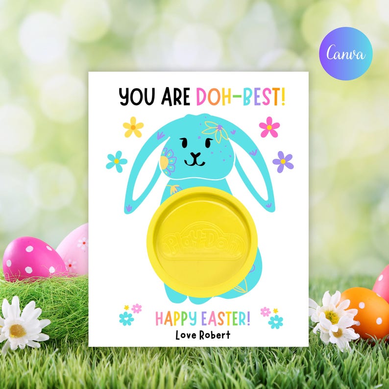 Easter Play Dough Card Template, Printable Egg-cellent Easter Egg ...