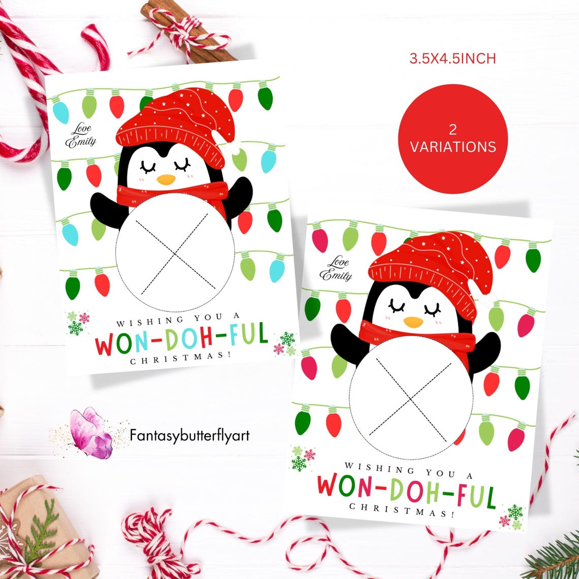 Christmas Play Doh Card Template, Printable Wishing You A Doh-lightful ...