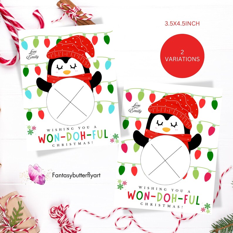 Christmas Play Doh Card Template, Printable Wishing You A Doh-lightful ...