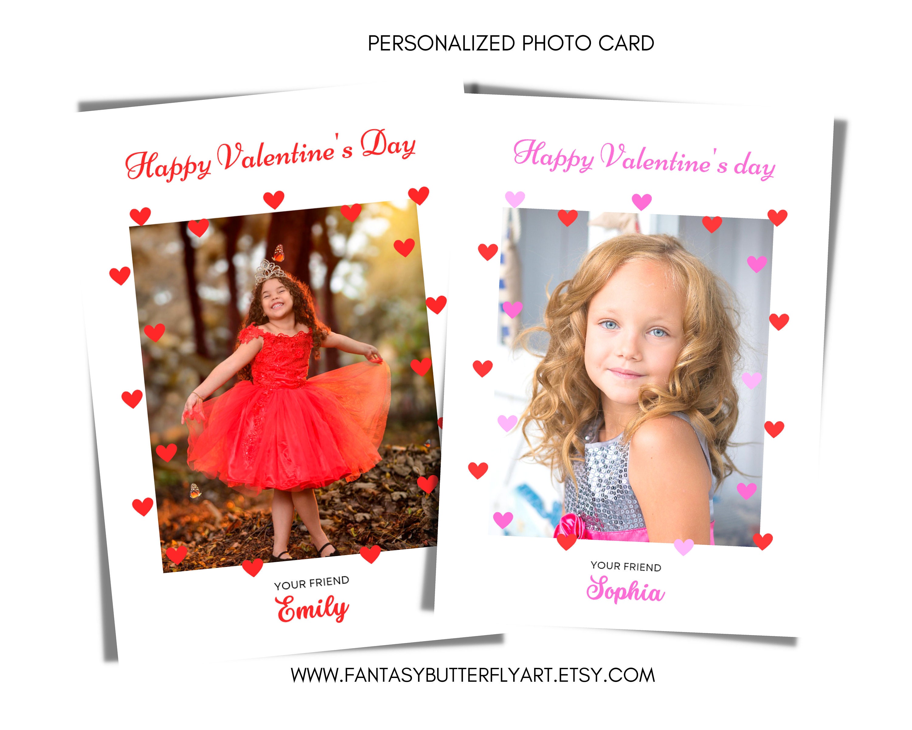 Photo Card Valentine's Day Printable Custom Classroom Photo Valentine ...