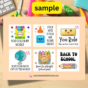 Back to School Lunch Box Notes Printable School Lunch Nox Notes Instant ...