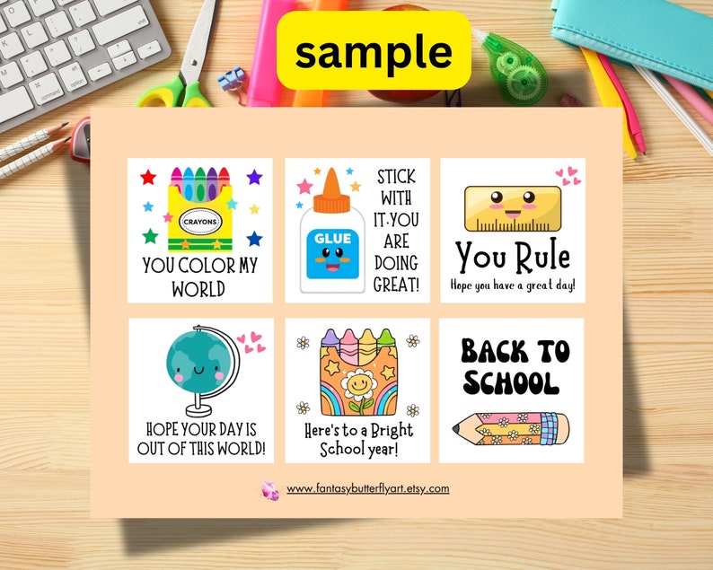 Back to School Lunch Box Notes Printable School Lunch Nox Notes Instant ...