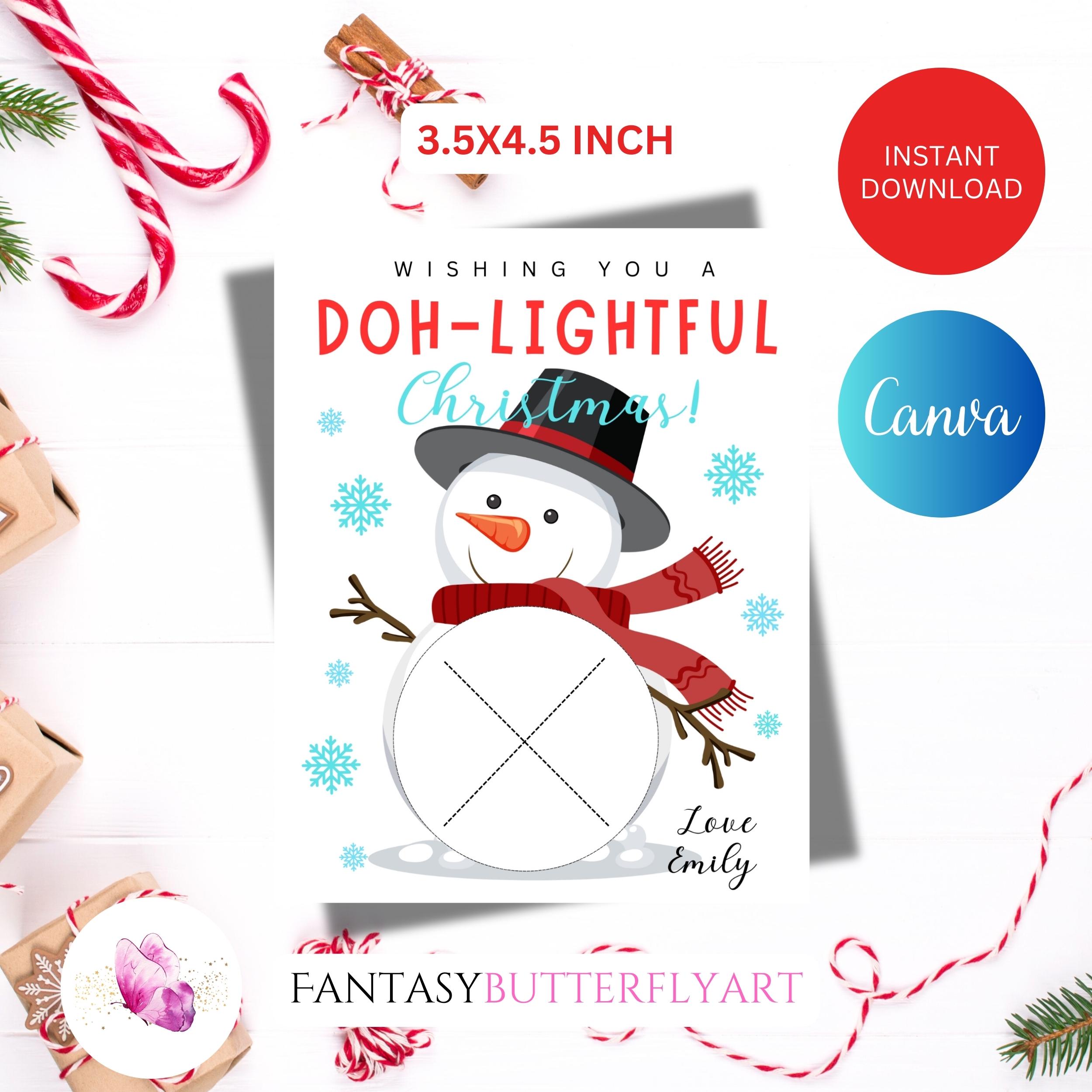 Christmas Play Doh Card Template, Printable Wishing You A Doh-lightful ...