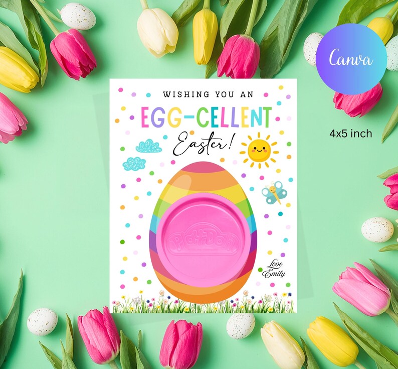 Eggcellent Easter Play Doh Card Easter Playdough Holder Printable ...
