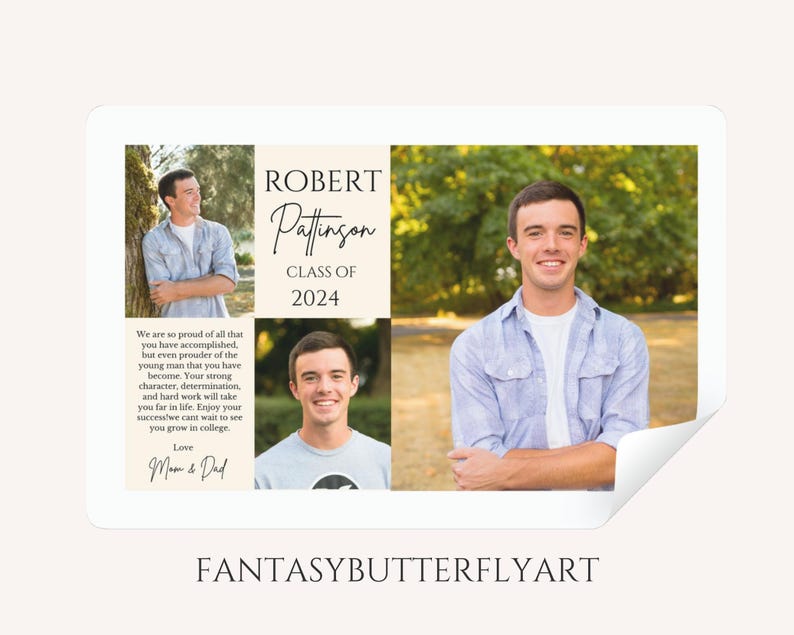 Senior Recognition Ad, Half Page Yearbook Ad Template, Graduation ...