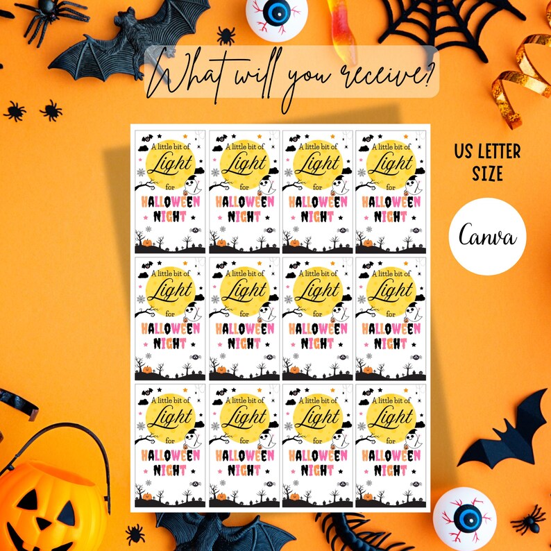 Halloween Glow Stick Tags, A Little Light for Halloween Night ...