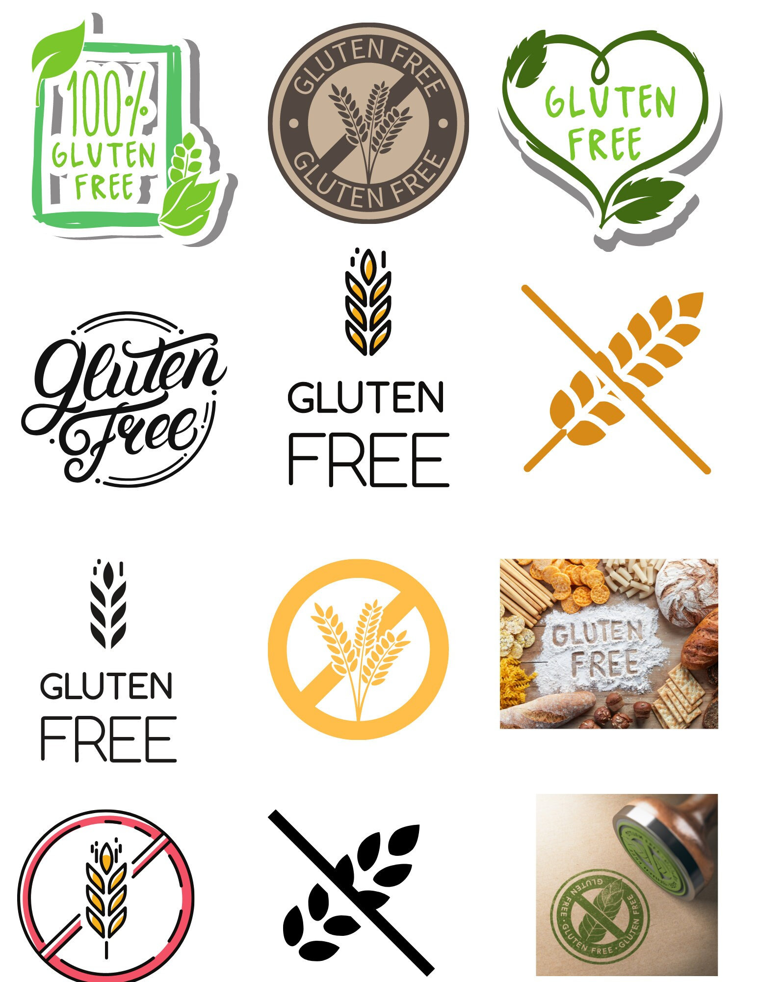 50 Gluten Free Icons Symbols Clipart Perfect for Creating - Etsy