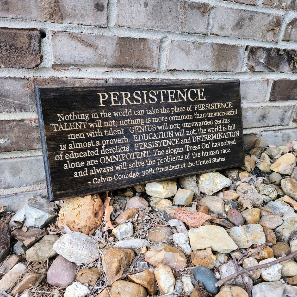 Persistence Quote Wooden Plaque - Etsy
