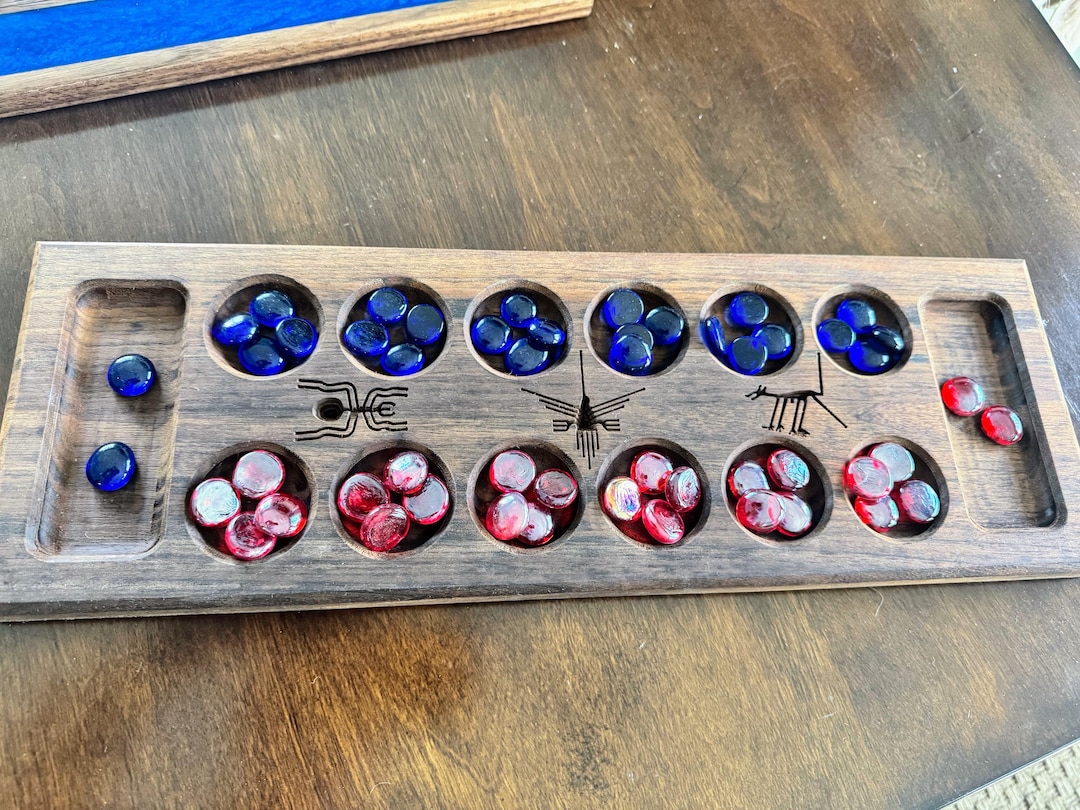Mancala Game Board - Custom CNC Carved With Aztec Symbols - Etsy