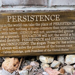 Persistence Quote Wooden Plaque - Etsy