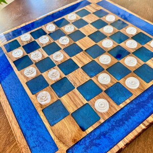 Checkerboard - Custom CNC Carved With Epoxy Inlay - Etsy