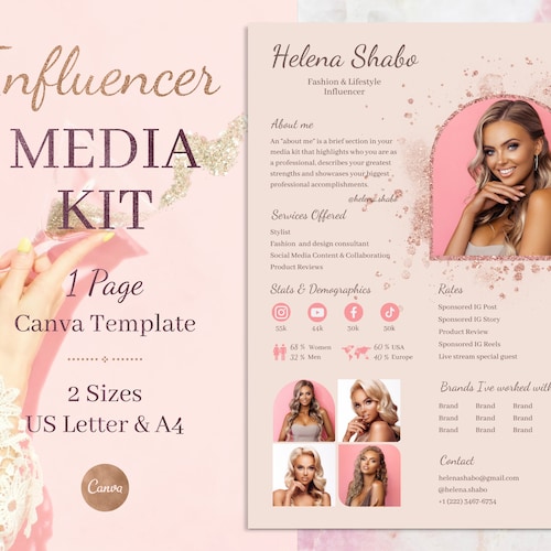 Most Popular Influencer Media Kit Canva Template Instagram - Etsy