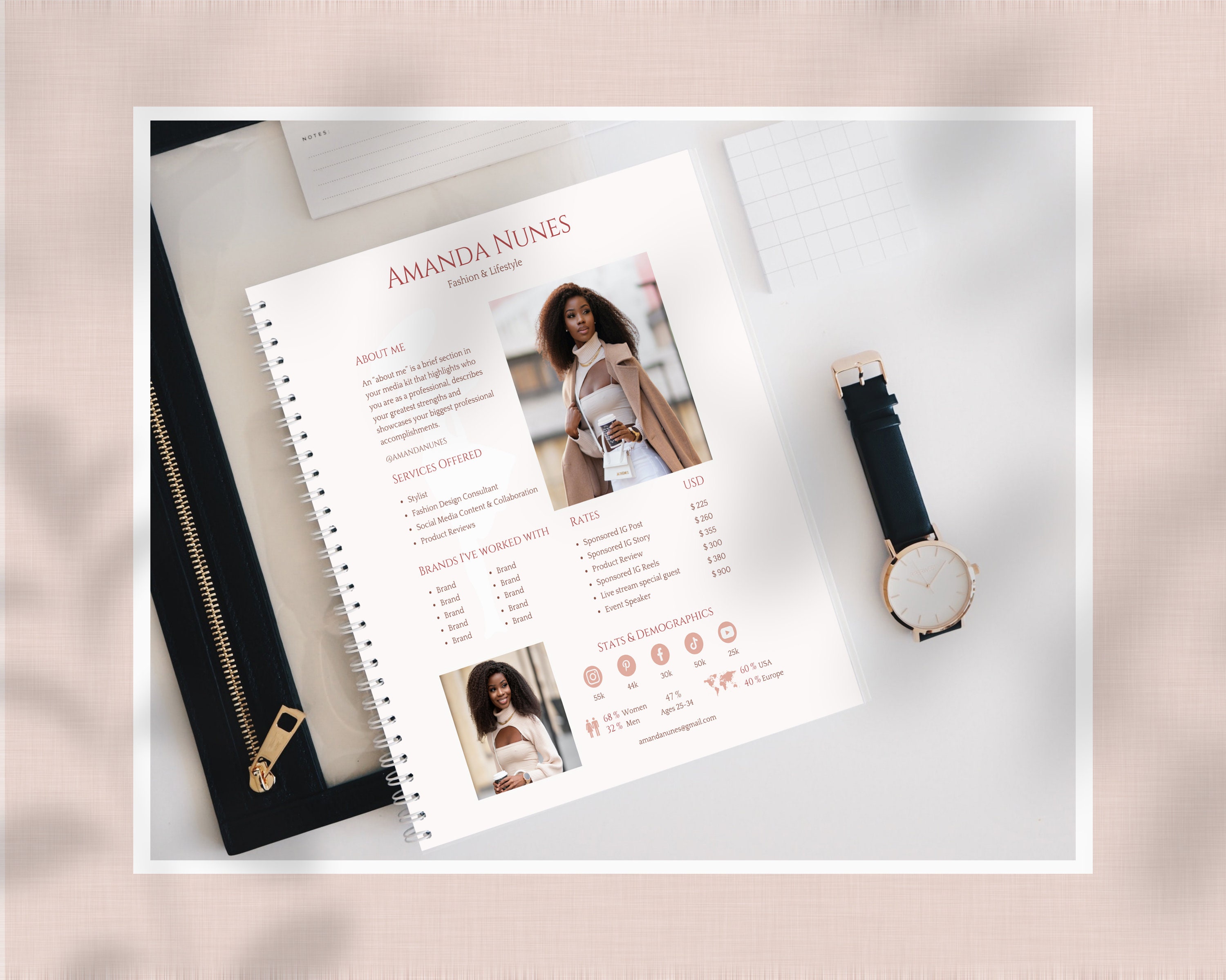 Influencer Media Kit: Rate Card & Sheet Social Media - Etsy