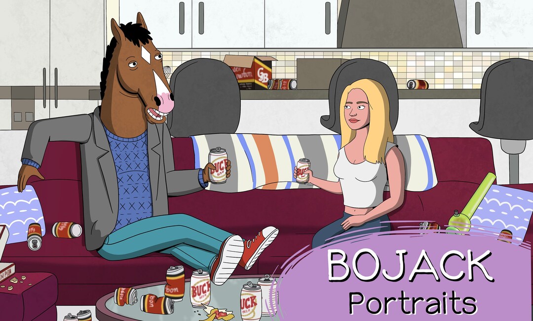 Personalized Bojack Horseman Style Portrait - Bojack Horseman Gifts ...