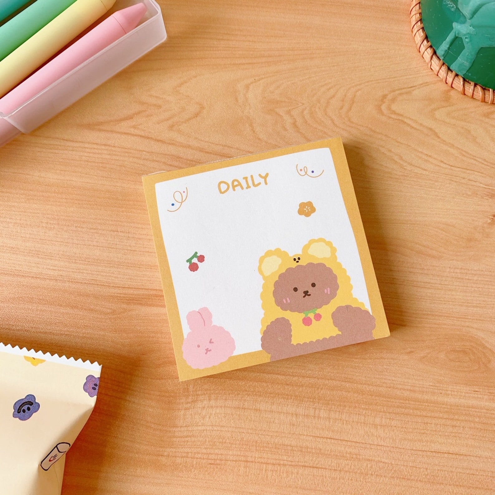 Cute Pad Cartoon Memo Pad Non-sticky Notes Pad Writing Pads Cute Bears ...