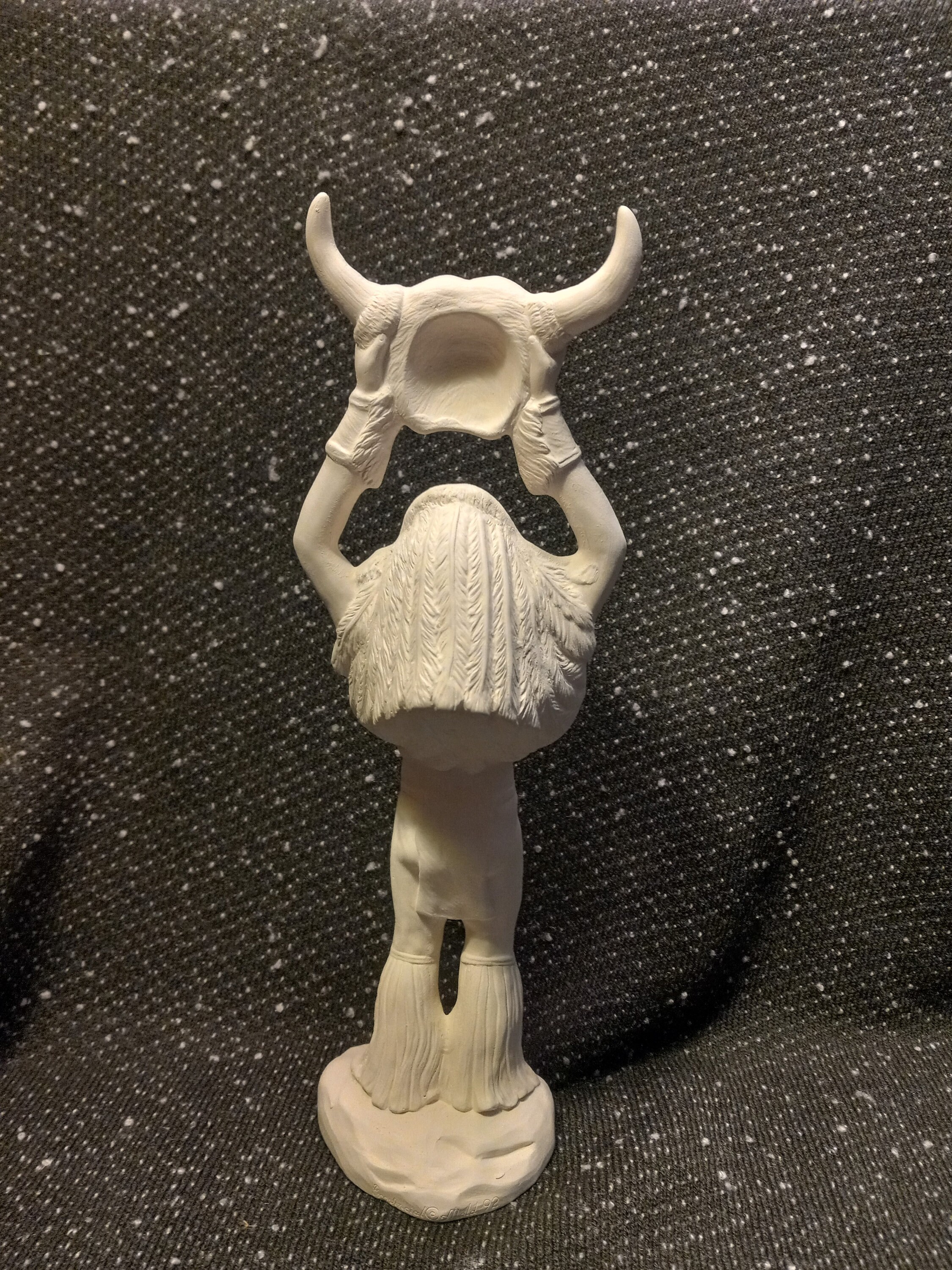 Native American Holding a Skull 9" Tall 3" Wide Ready to Paint Ceramic ...