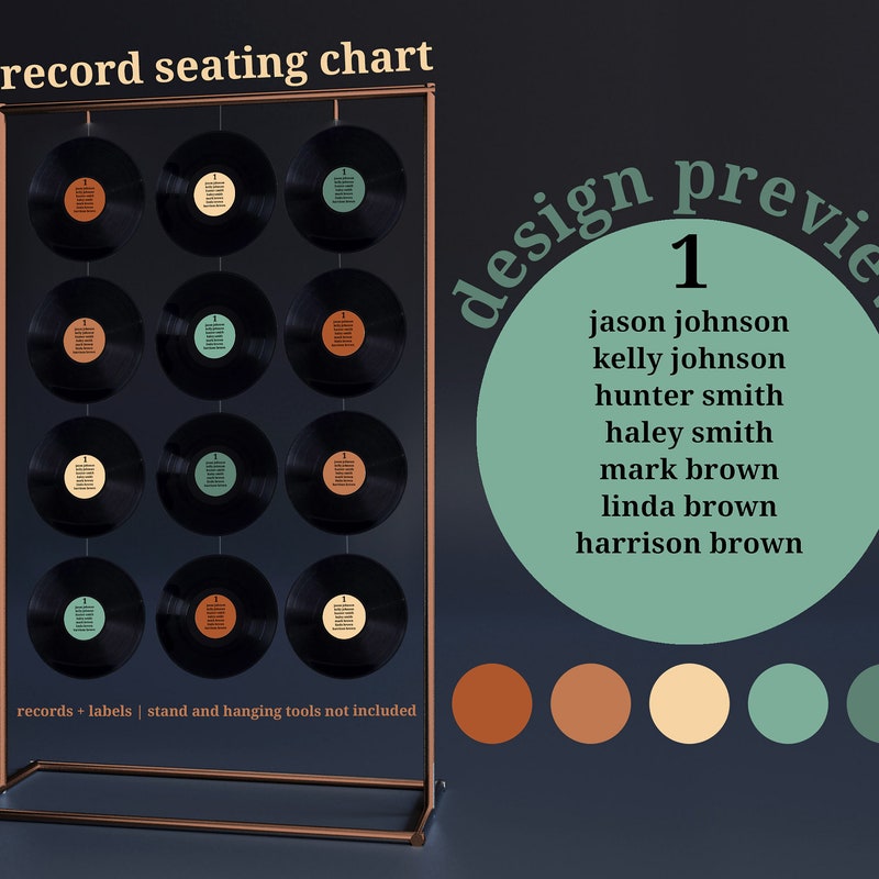 Record Wedding Seating Chart - Etsy