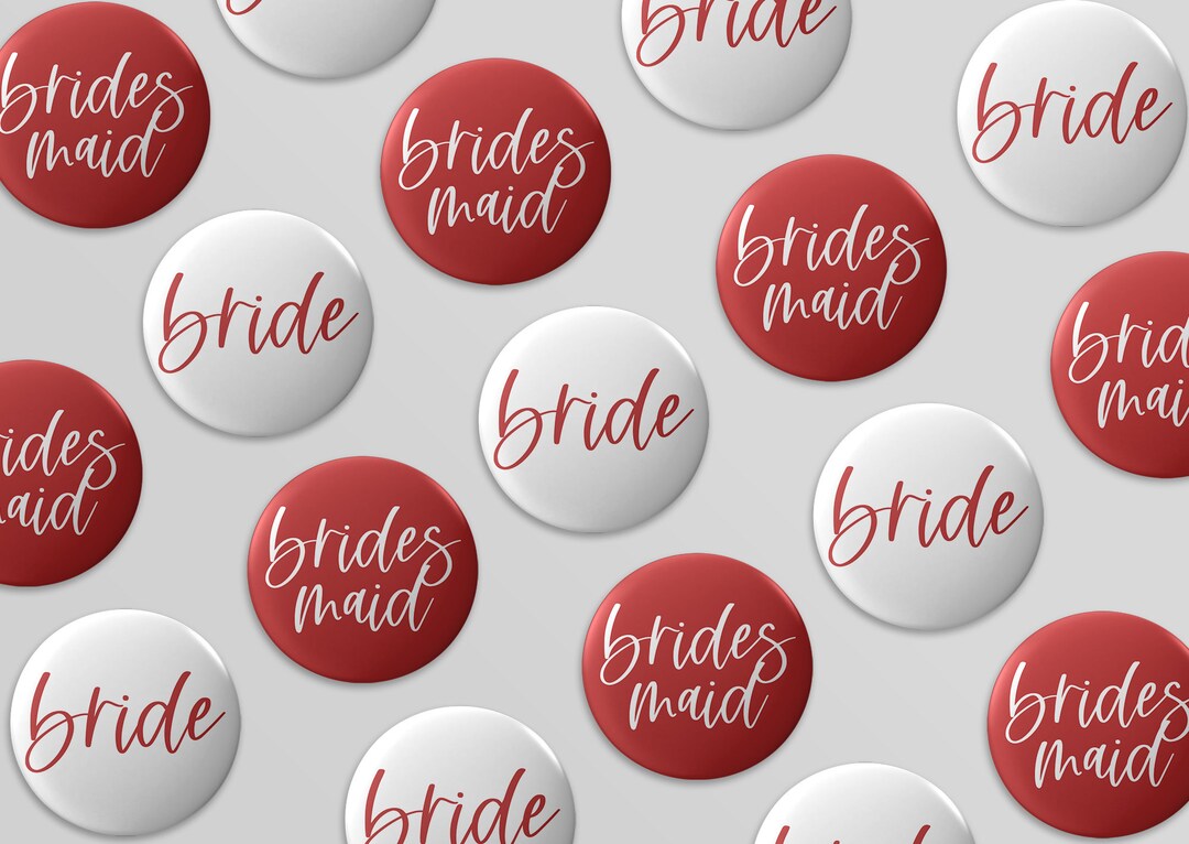 Wearable Bride, Bridesmaid Button Fashion Wedding Pin Button Bachelor ...