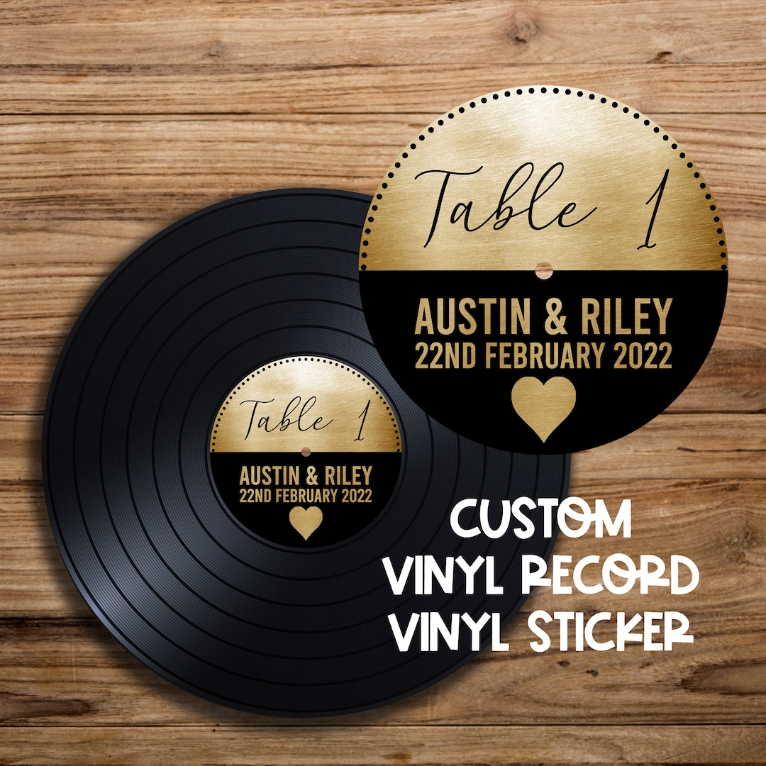 Faux Metallic Gold Record Sticker for Wedding Table Numbers ...