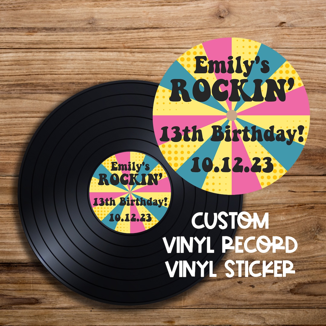 Rockin' Birthday Vinyl Record Sticker for Birthday Guest Book ...