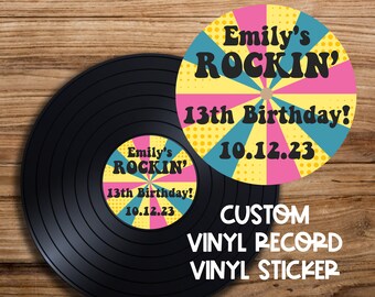 Custom Vinyl Record Sticker for Wedding Guest Book Personalized Wedding ...