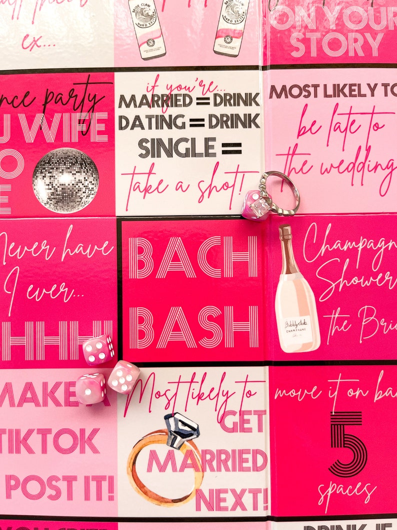 BACH BASH Bachelorette Party Board Game Bachelorette - Etsy
