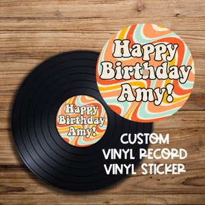 70's Birthday Vinyl Record Sticker for Birthday Guest Book ...