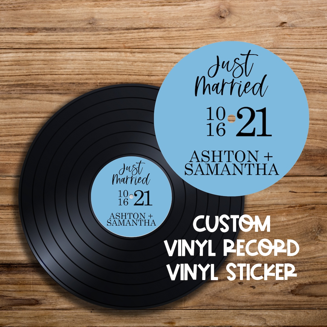 Custom Photo Vinyl Record Sticker for Wedding Guest Book | Personalized ...