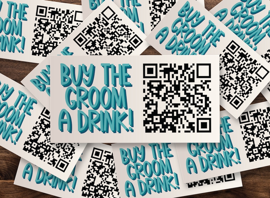 Buy the Groom a Drink! Custom Retro Venmo Scan Stickers | Custom ...