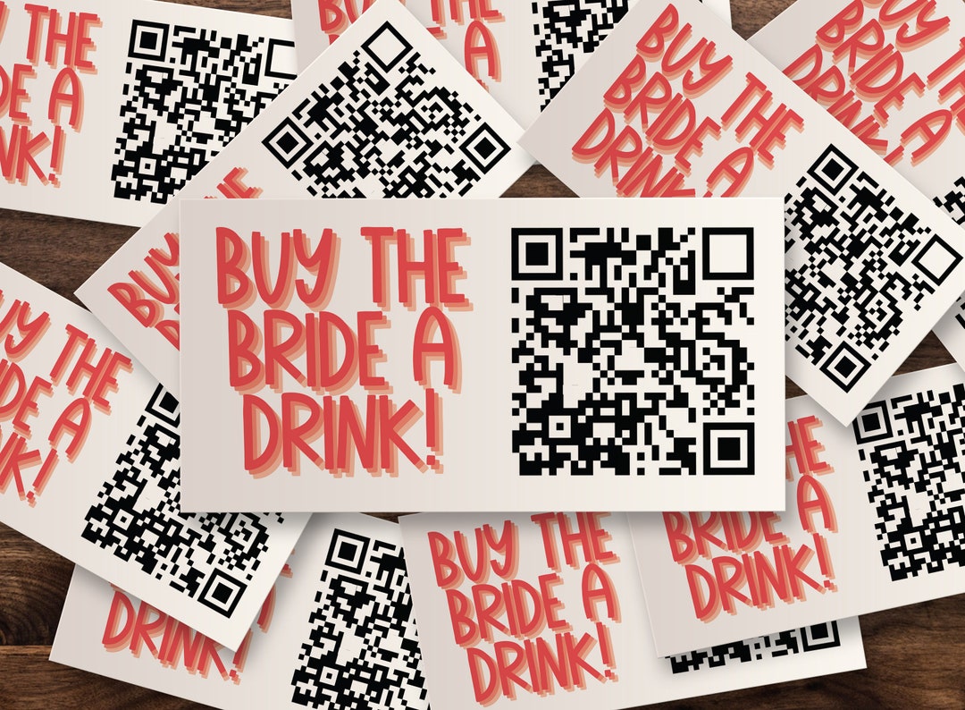 Buy the Bride a Drink! Custom Retro Venmo Scan Stickers | Custom ...
