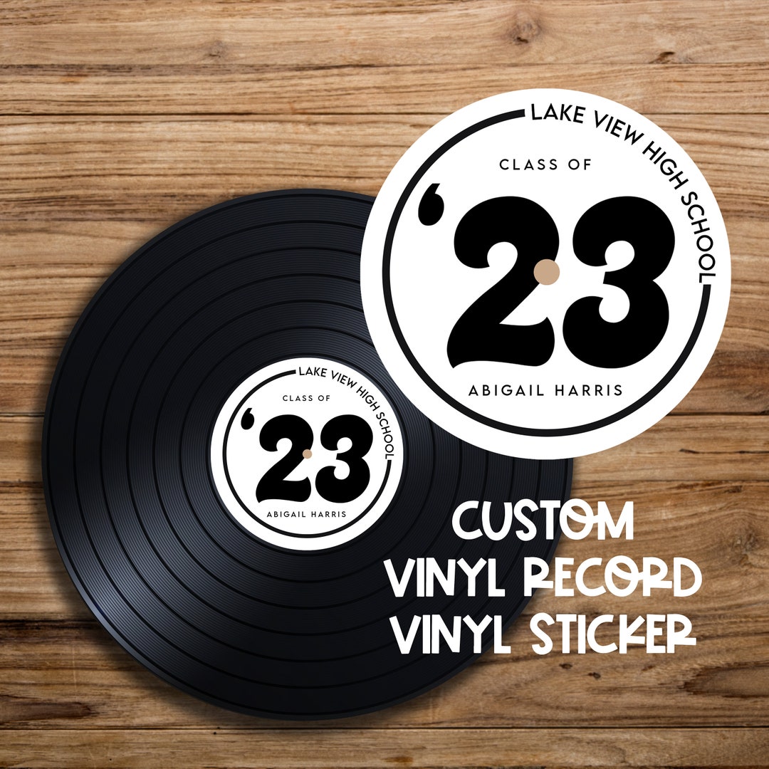 Class of | Senior Graduation Vinyl Record Sticker for Guest Book ...