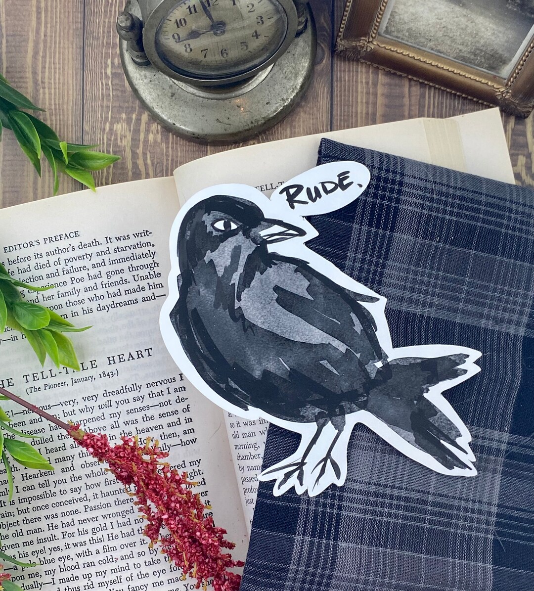 Rude Raven Sticker - Etsy