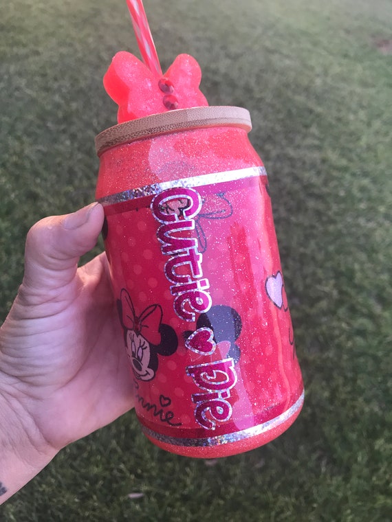 Minnie Mouse Glass Can Cup-ready TO SHIP - Etsy