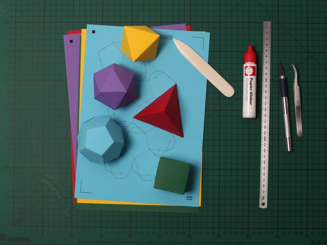 Dodecahedron, Platonic Solids, Platonic Solids, 3D Paper Model, DIY ...
