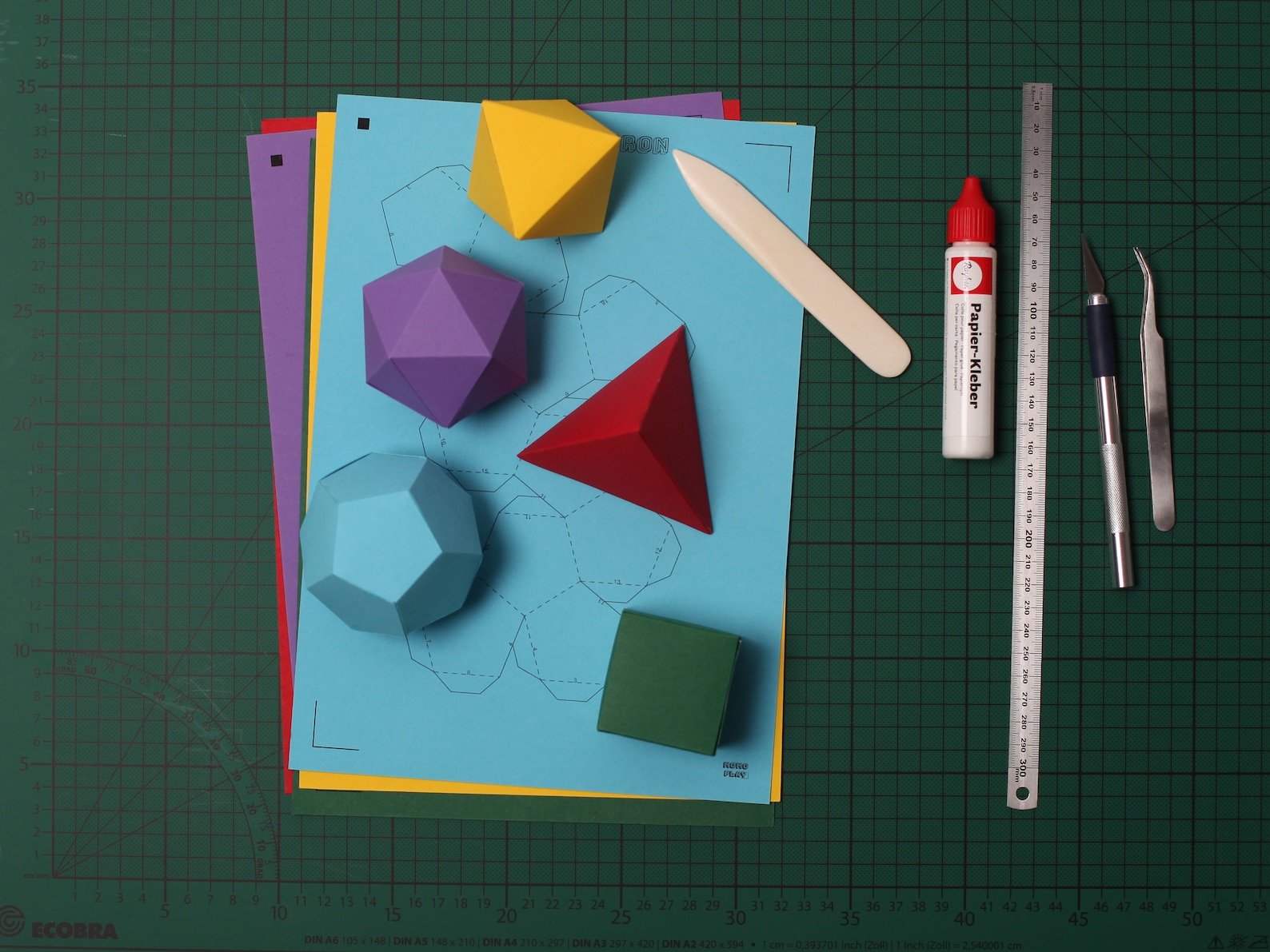 Dodecahedron, Platonic Solids, Platonic Solids, 3D Paper Model, DIY ...