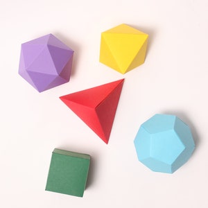 Tetrahedron, Platonic Solids, 3D Paper Model, DIY Sculpture ...