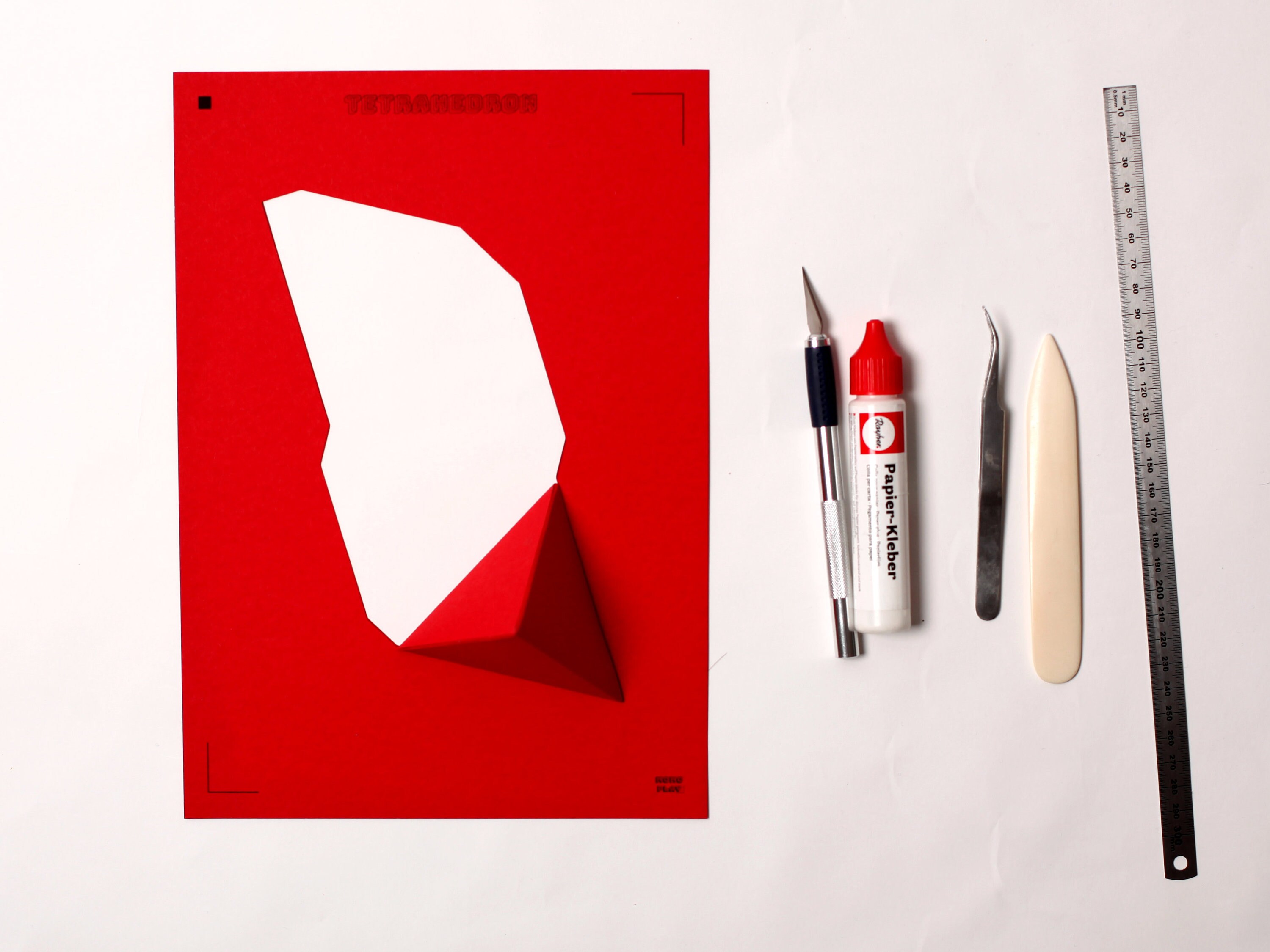 Tetrahedron, Platonic Solids, 3D Paper Model, DIY Sculpture ...