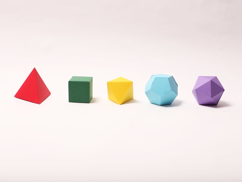 Icosahedron, Platonic Solids, Platonic Solids, 3D Paper Model, DIY ...