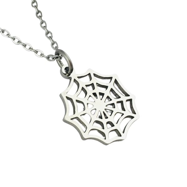 Stainless Steel Spider Web Necklace - Etsy