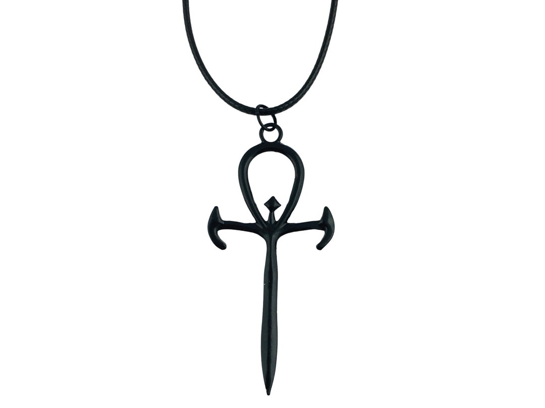 Black Ankh Choker Necklace, Gothic Wedding Bride Jewellery Wiccan Gifts ...