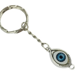 Blue Evil Eye Keychain, Eyeball Keyring, Protection Charm, Doll Eye Bag ...