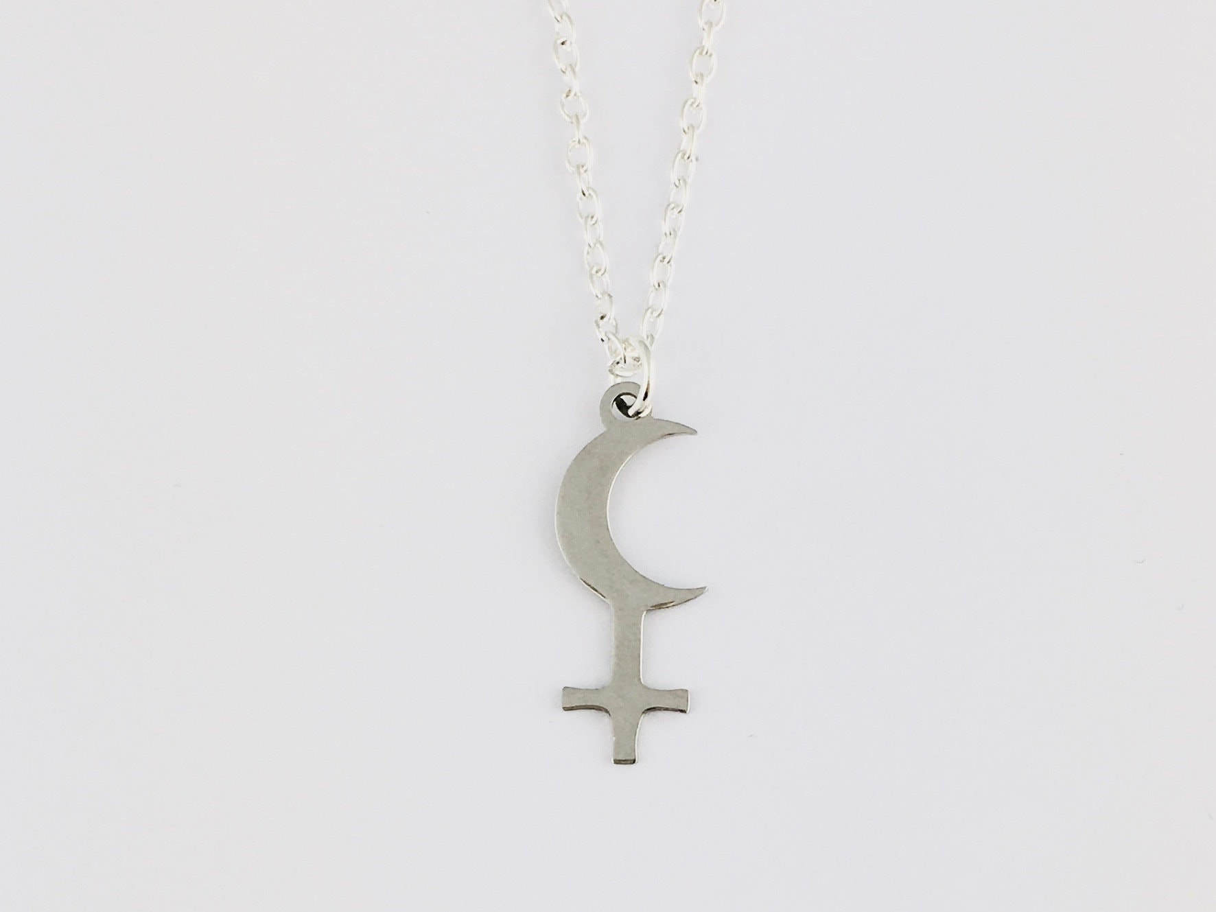 Lilith Necklace, Crescent Moon Pendant, Feminist Necklace, Gothic ...
