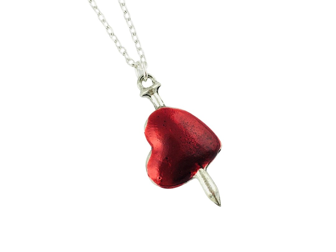 Dagger Through Heart Necklace Bleeding Heart Bloody Gothic - Etsy
